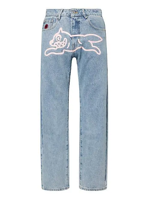 ICECREAM Running Dog Straight-leg Denim Jeans - Heavy Wash Blue