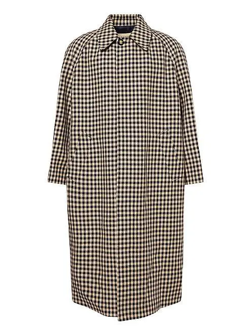 Valentino Garavani Check-pattern Cotton And Wool Coat - Grant Beige/notte