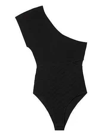 Sandro One-shoulder Cut-out Bodysuit - Black