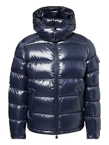 Moncler Maya Logo-patch Padded Shell-down Jacket - Navy