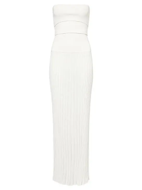 Christopher Esber Slashed Knit Sunray Maxi Dress - White