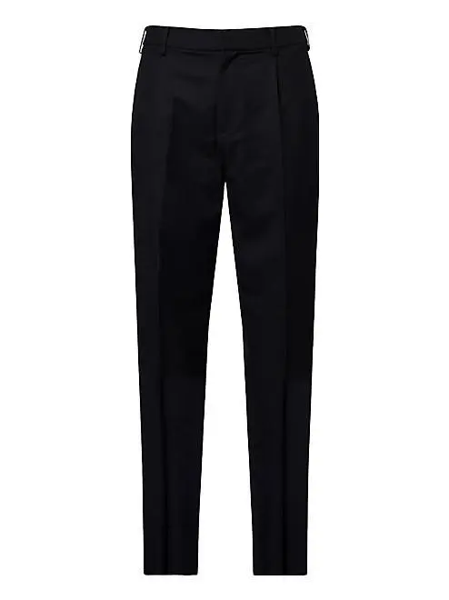 Givenchy Tapered-leg Belted Wool Trousers - Black