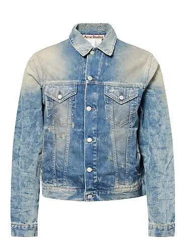 Acne Studios Patch-pocket Denim Jacket - Mid Blue