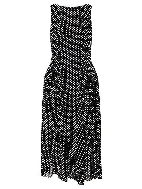 REFORMATION Anelis Woven Midi Dress - Caviar Dot