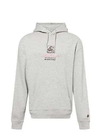 ICECREAM Serve It Best Popover Embroidered Cotton-jersey Hoody - Heather Grey