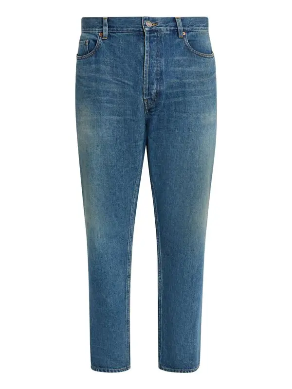 Saint Laurent High-rise Straight-leg Jeans - Dkblu/sabb