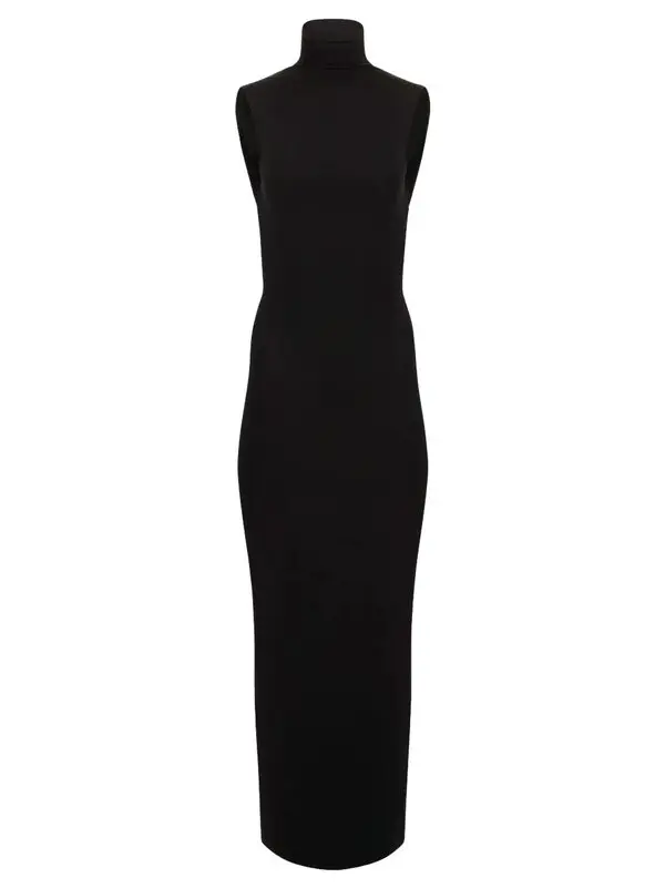 Nina Ricci Draped High-neck Maxi Dress - Black