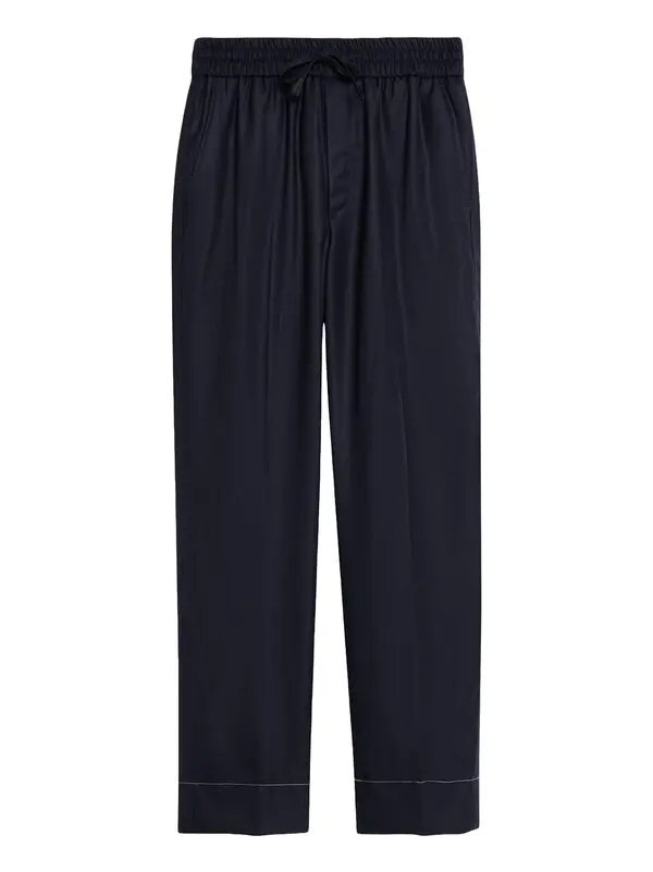 Brioni Asolo Wool-cashmere Drawstring Pants - Midnight B