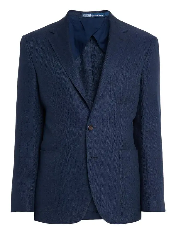 Ralph Lauren Tailored Herringbone Sport Coat - Blue/navy