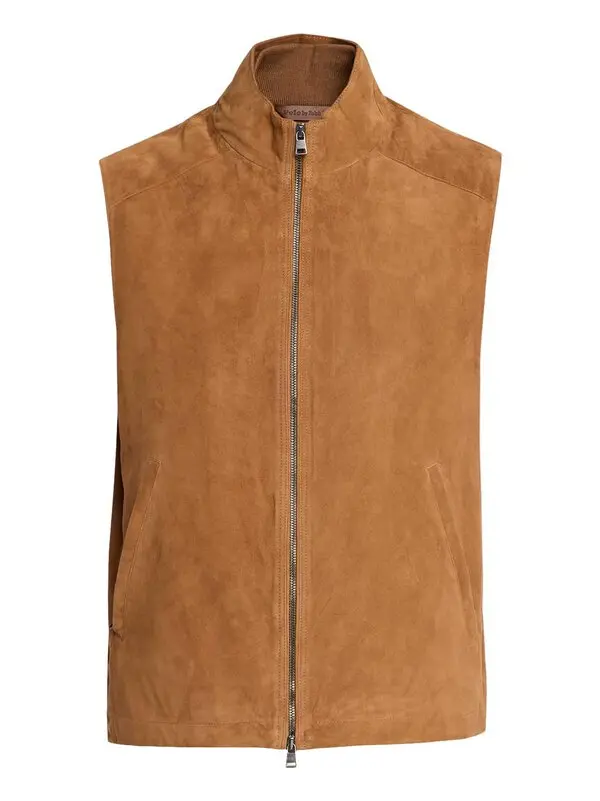 Ralph Lauren Suede Zip-up Vest - Brown