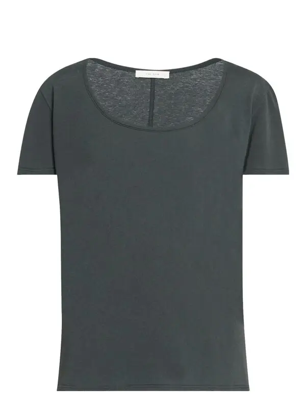 THE ROW Stilton Scoop-neck Tee - Faded Black