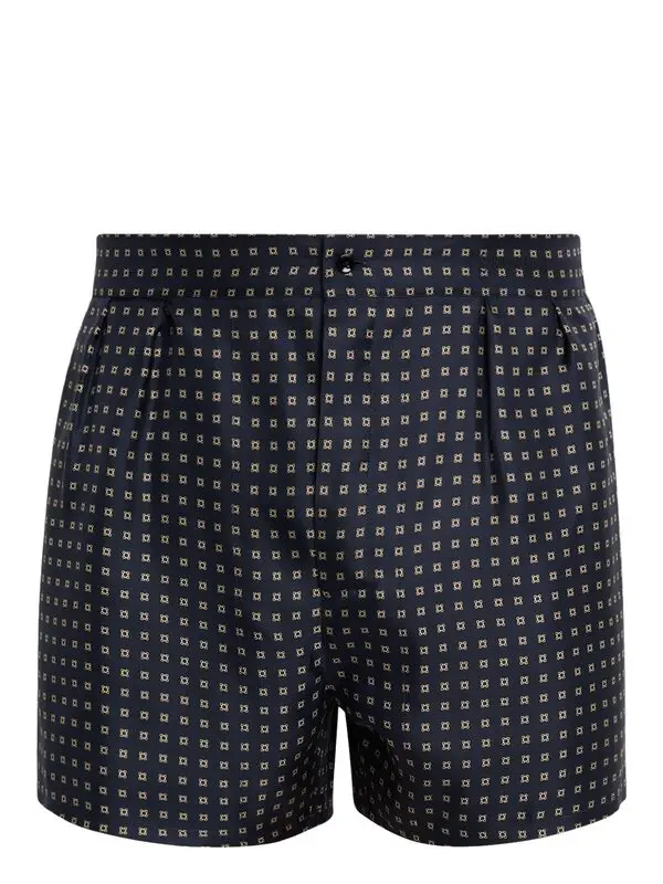 Saint Laurent Printed Pajama Shorts - Navy