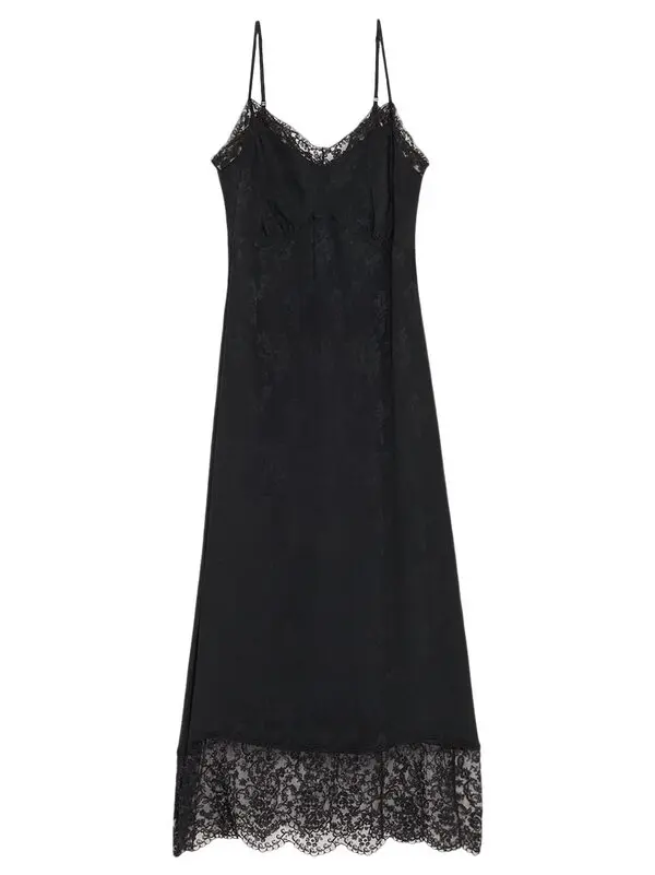 Simone Rocha Floral Lace-trim Slip Dress - Black