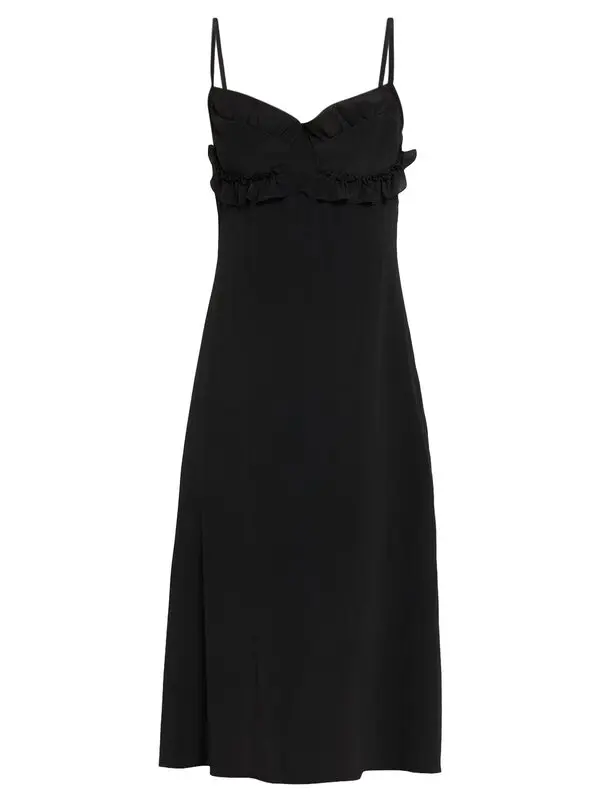 Simone Rocha Ruffle Bust Midi Dress - Black