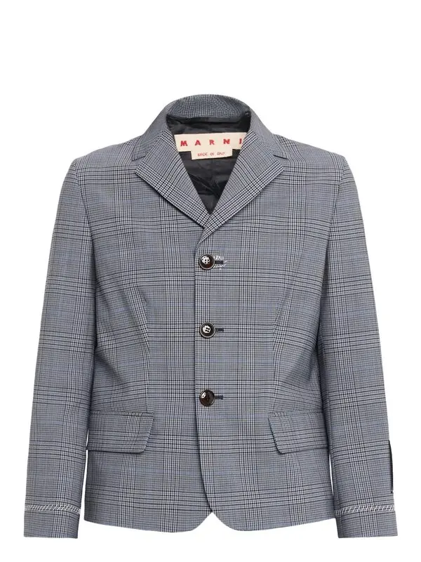 Marni Check Single-breasted Jacket - Grey Combo