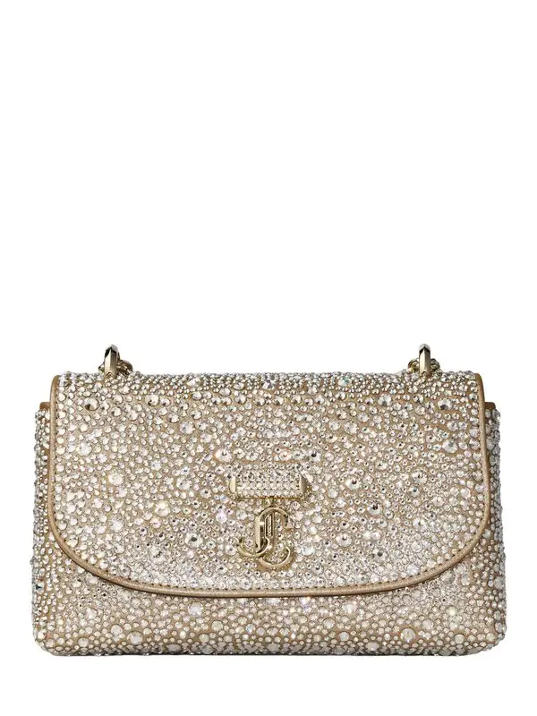 JIMMY CHOO Curve Crossbody Bag With Hotfix Crystals - Gold/crystal/shiny Gold