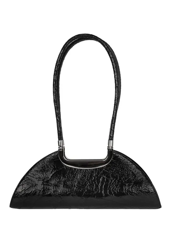Jeffrey Campbell Retrograde Leather Shoulder Bag - Black Crackle