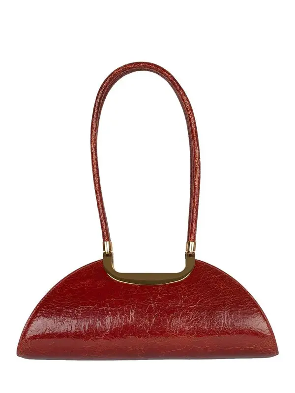 Jeffrey Campbell Retrograde Leather Shoulder Bag - Red Crinkle Gold