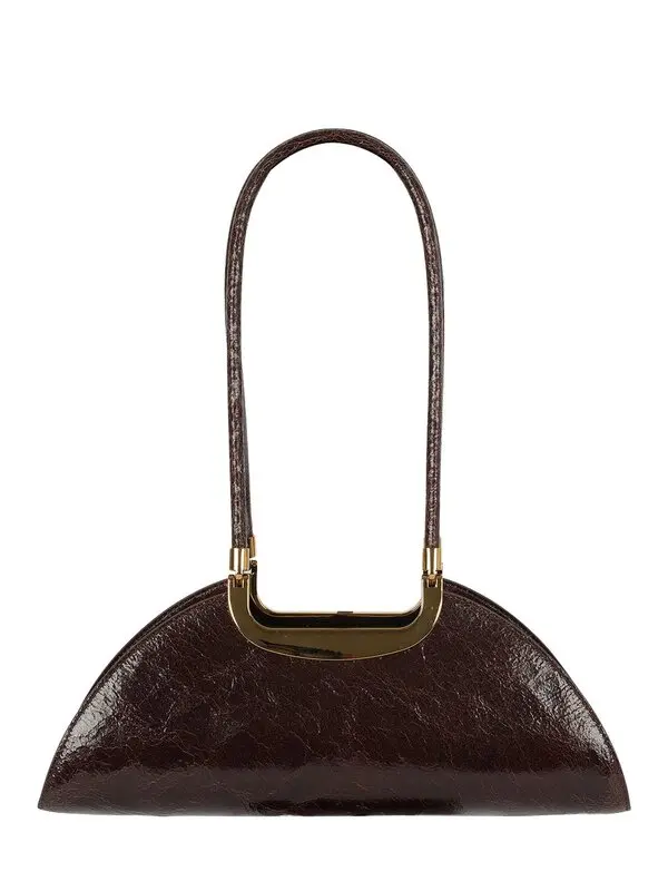 Jeffrey Campbell Retrograde Leather Shoulder Bag - Wine Crackle Gold