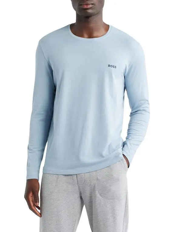 BOSS Mix Match Long Sleeve Stretch Modal Pajama T-shirt - Open Blue