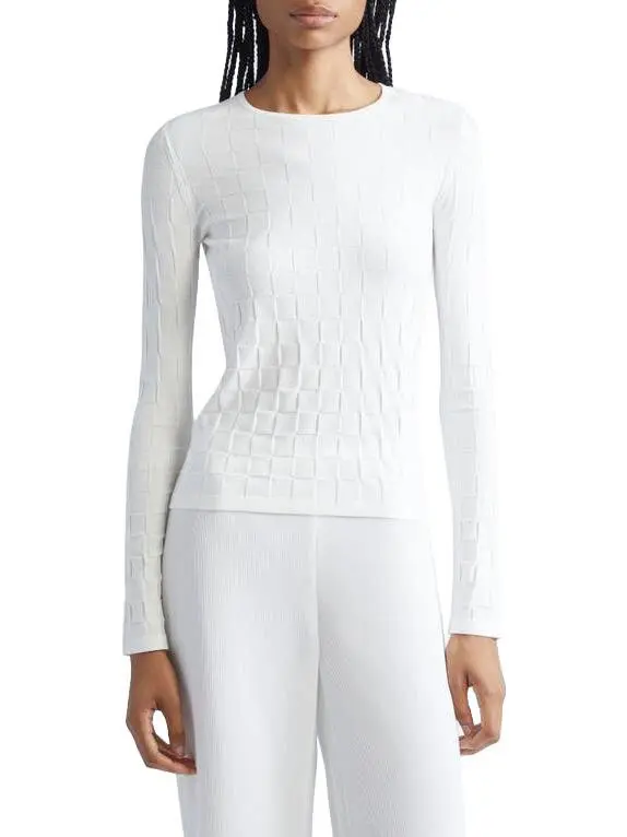 Emporio Armani Checkered Sweater - Solid White