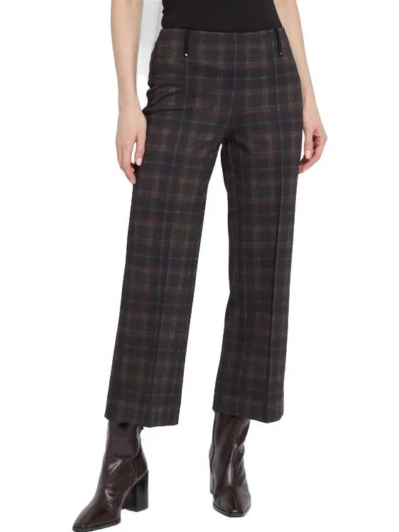 Lyssé Livia Plaid High-waist Wide-leg Ponte Pants - Dublin Plaid