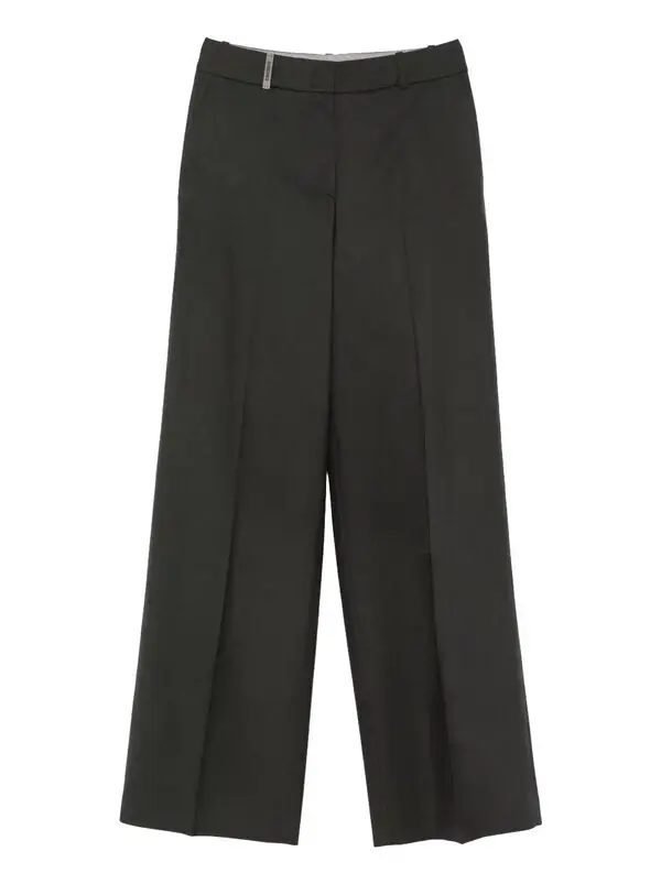 Peserico High-waisted Wide-leg Trousers - Grey