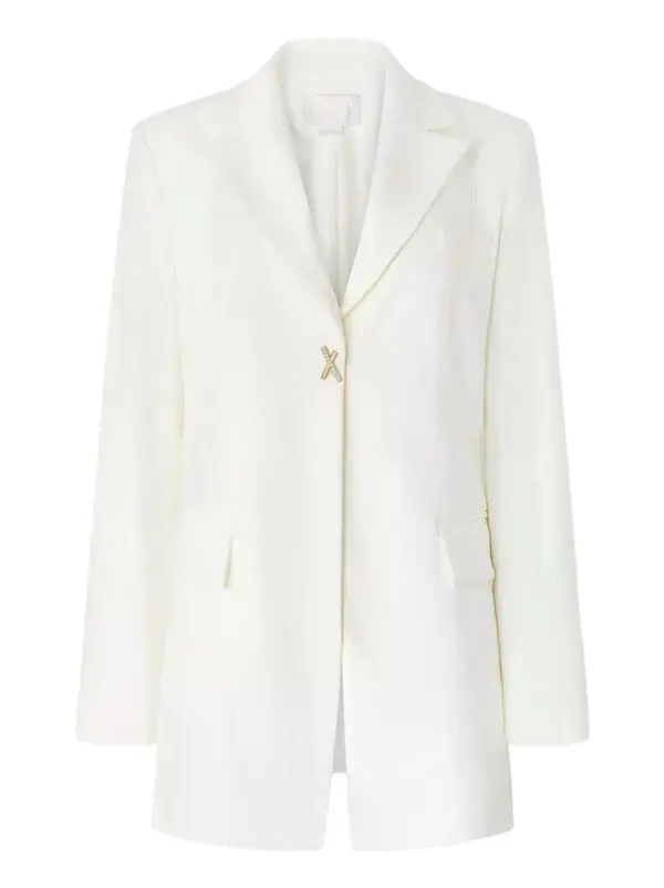 GENNY Crystal-embellished Blazer - White