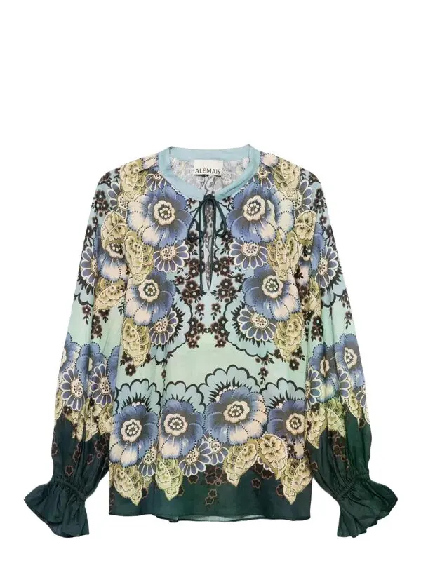 ALEMAIS Madalena Floral-print Blouse - Blue