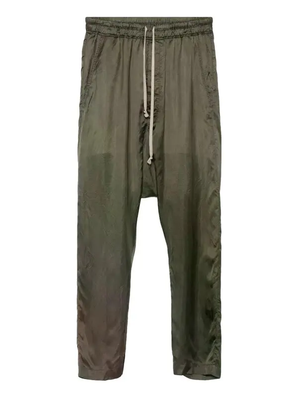 Rick Owens Drawstring Silk Trousers - Green