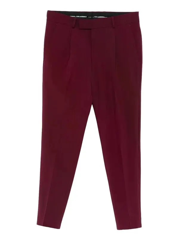 Karl Lagerfeld Pleated Flat Front Trousers - Red