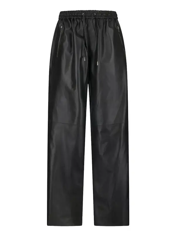 DESA 1972 Drawstring Leather Trousers - Black