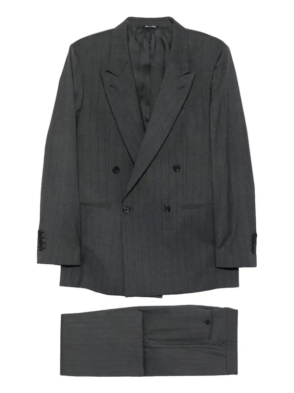 REVERES 1949 Pinstripe Double-breasted Suit - Grey