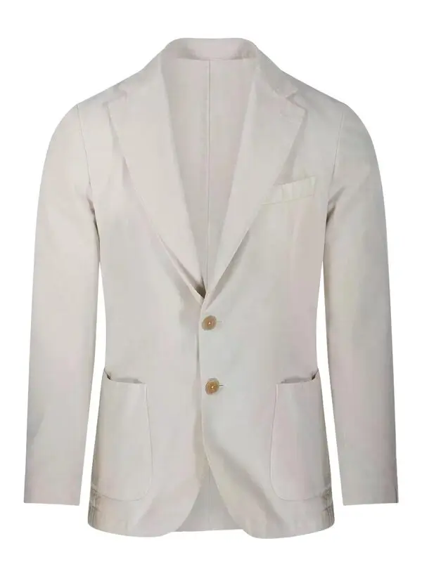SANTANIELLO Two-button Patch-pocket Blazer - Neutrals