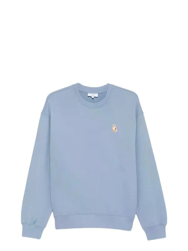 Maison Kitsuné Fox-embroidered Cotton Sweatshirt - Blue