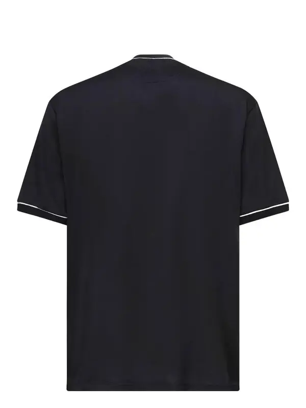 Eleventy Contrast-trimmed T-shirt - Blue