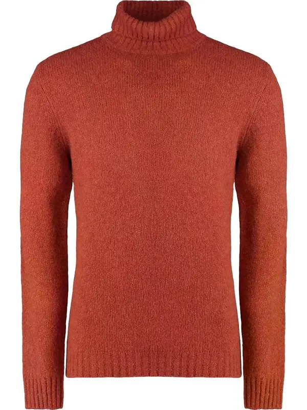 MOORER Ribbed Turtleneck Sweater - Orange