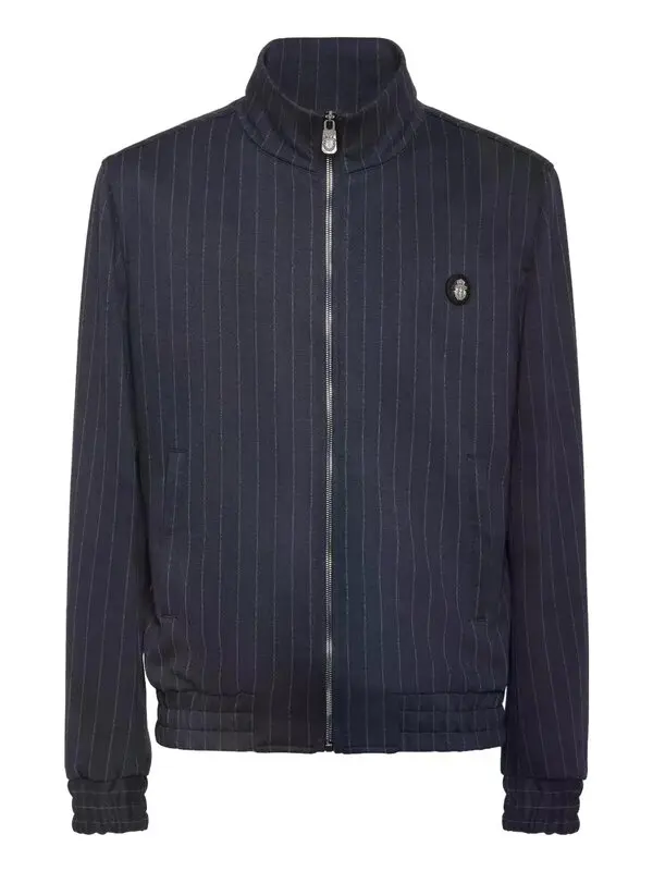BILLIONAIRE Pinstripe Zip-up Jacket - Blue