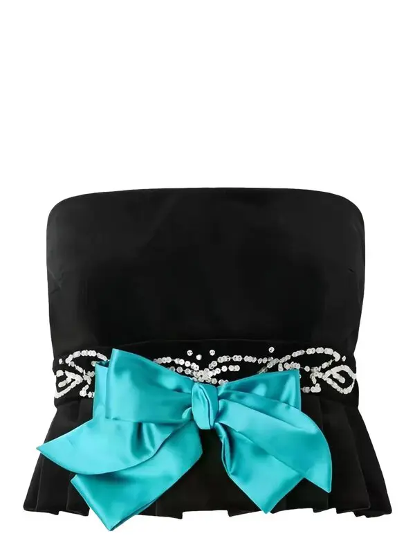 Valentino Garavani Sequin-embellished Bow Blouse - Black