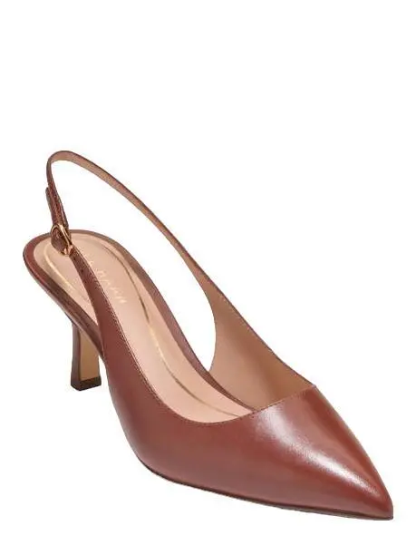 Cole Haan Hansell Slingback Pointed Toe Pump - Dark Cuoio Leather