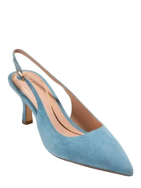 Cole Haan Hansell Slingback Pointed Toe Pump - Provincial Blue Suede