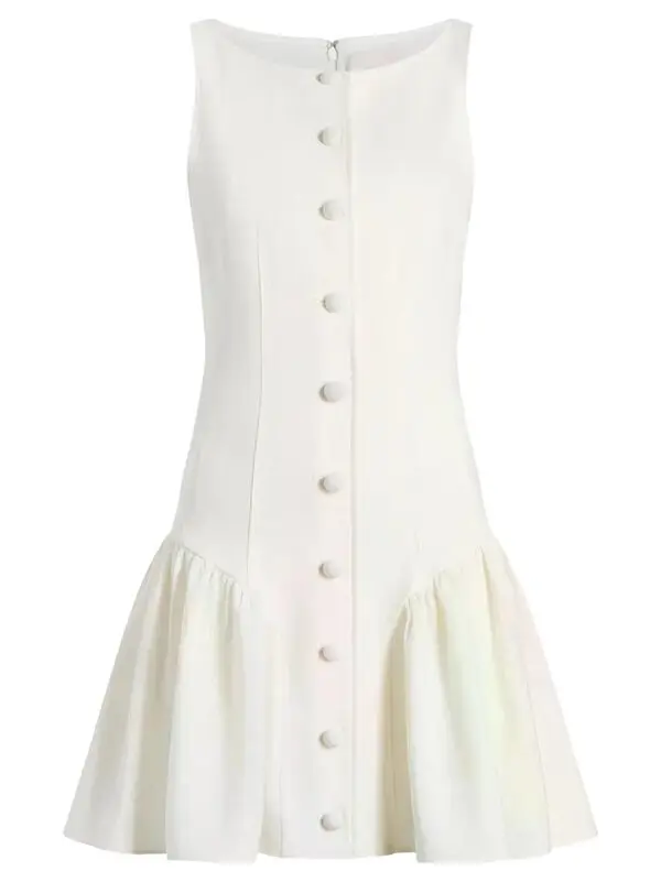 Cinq À Sept Button-front Ruffled Dress - White