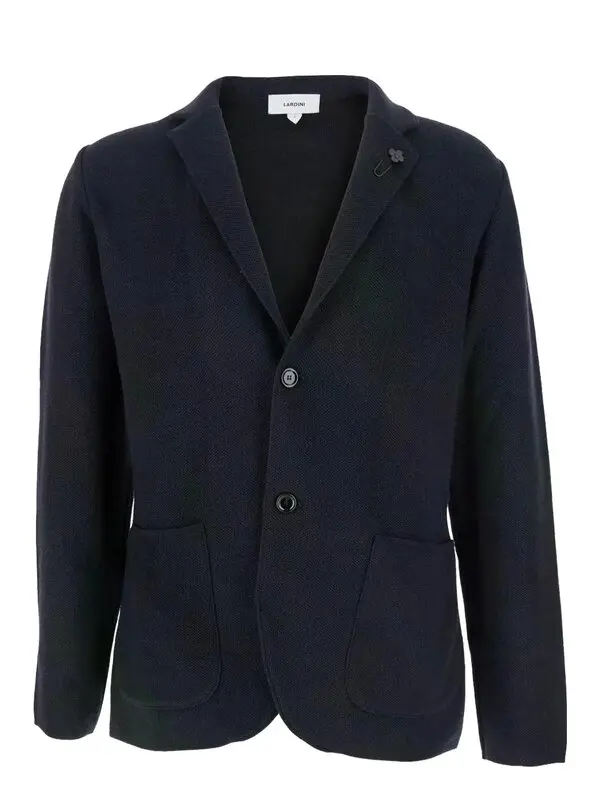 LARDINI Knitted Flower-detail Blazer - Blue