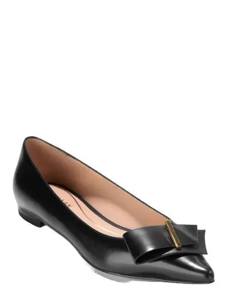 Cole Haan Felicia Bow Ballet Flat - Black Leather