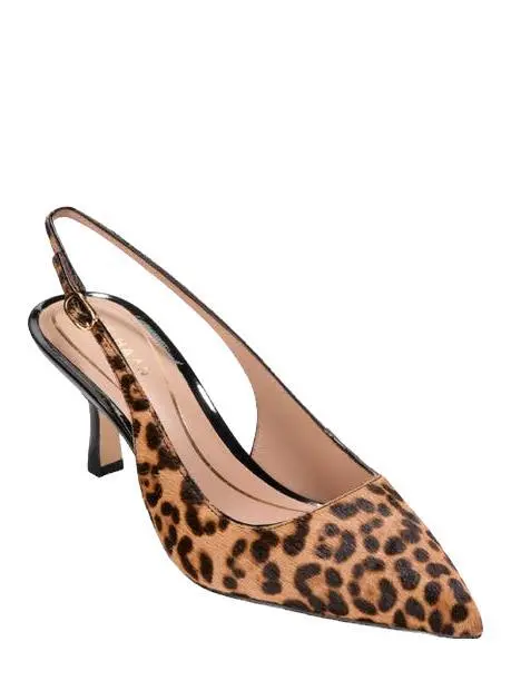 Cole Haan Hansell Pointed Toe Slingback Pumps - Leopard Print Hair Calf
