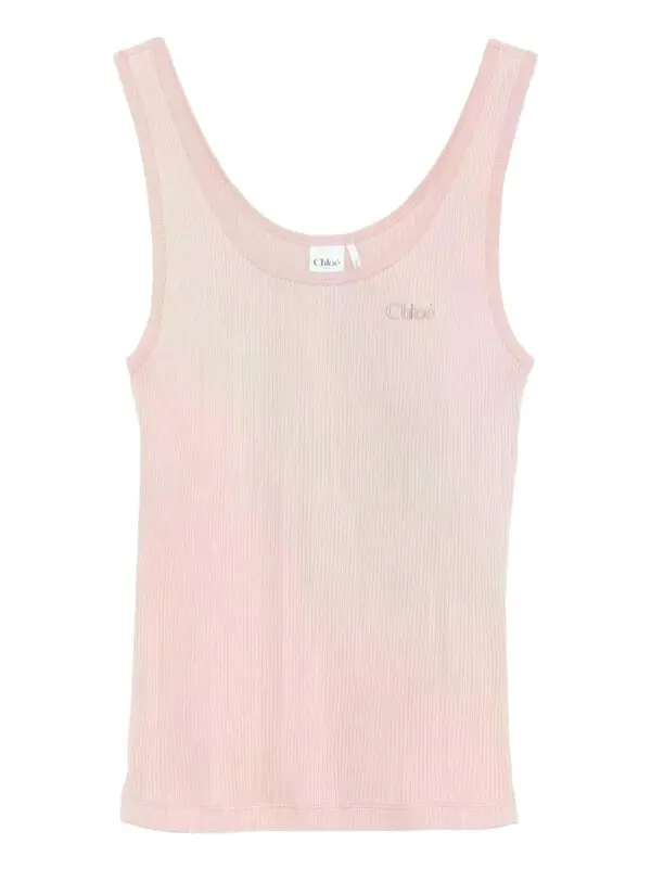 Chloé Embroidered-logo Tank Top - Pink