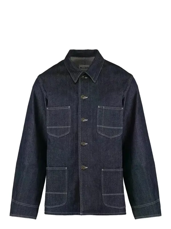 MOORER Four-pocket Cotton Shirt - Blue