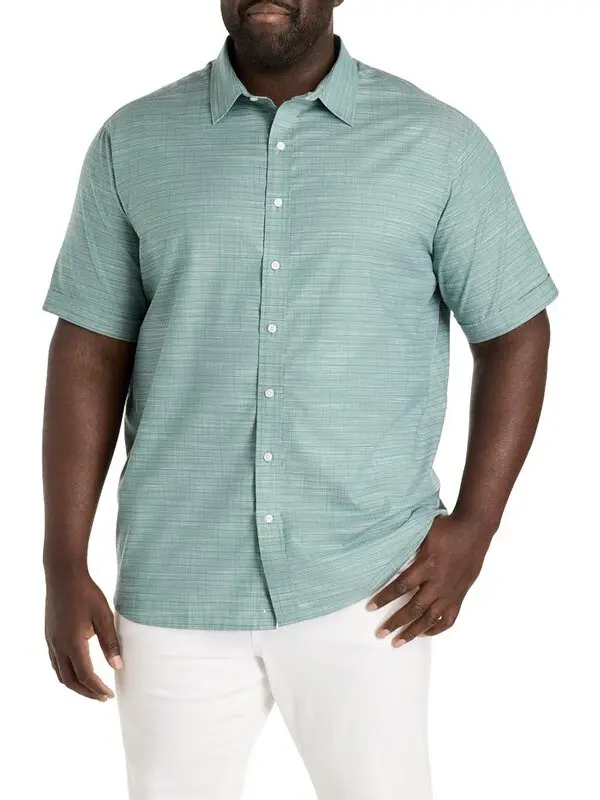 SYNRGY BY DXL Big & Tall Tonal Patterned Sport Shirt - Blue Spruce
