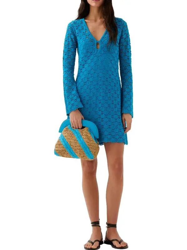 SCALPERS Star Guipour Mini Dress - Turquoise
