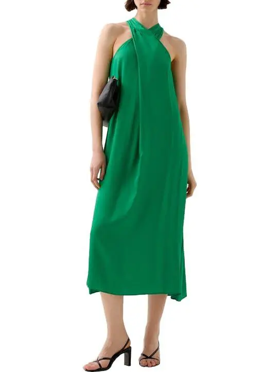SCALPERS Slip Cross Midi Dress - Green